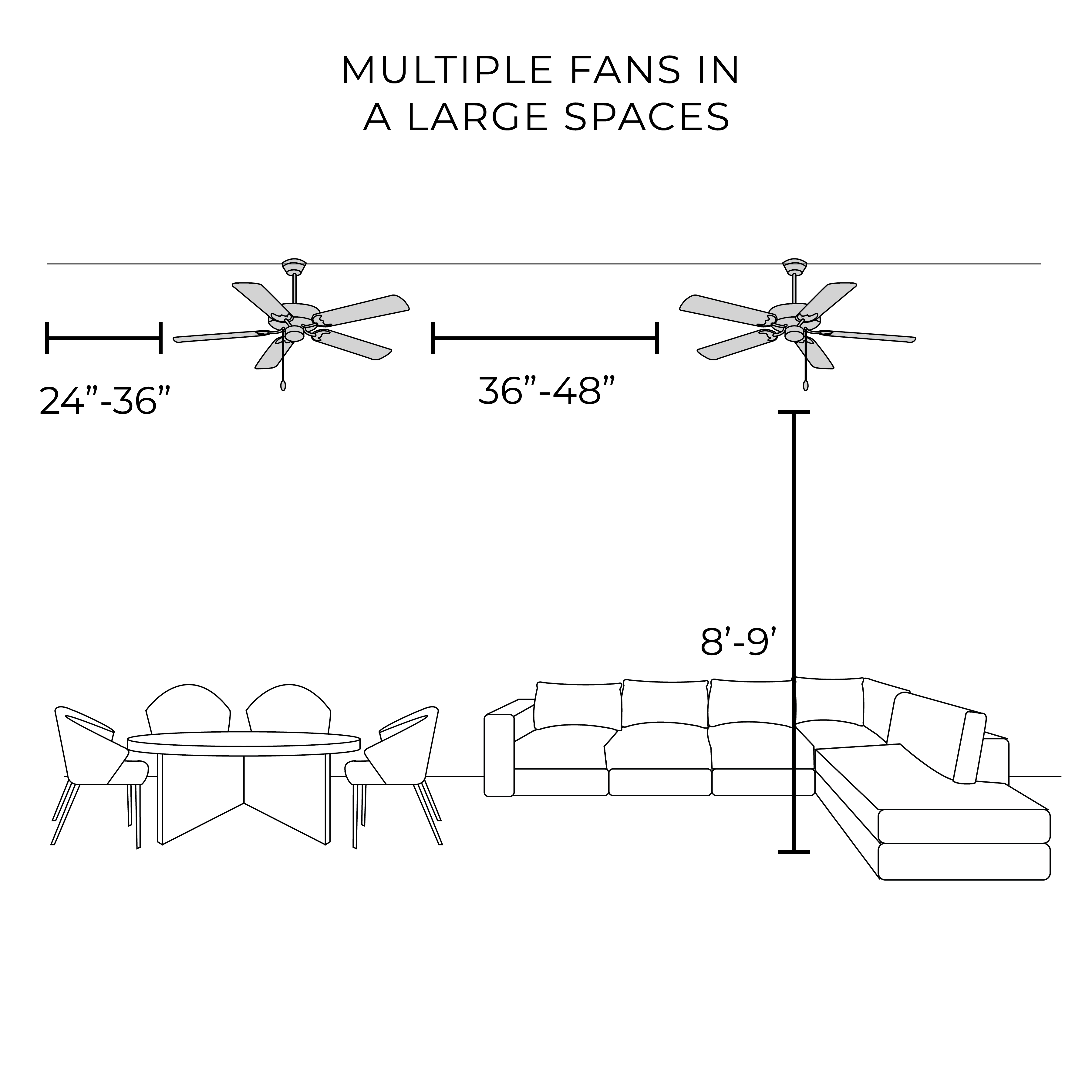 Trio 52" Black Fan LED 2-Light